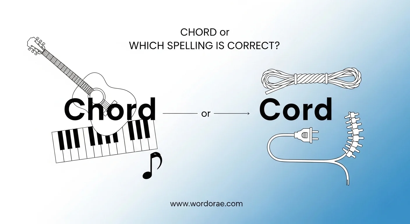 Chord or Cord: Meaning, Spelling, and Correct Usage